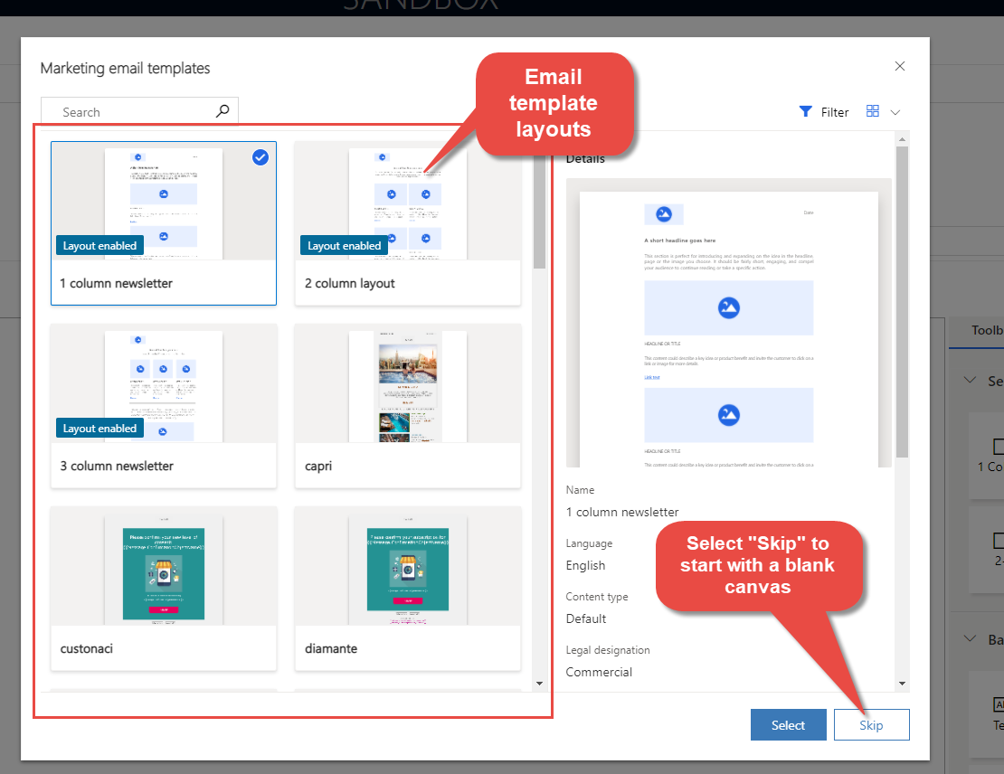 Email Templates in Dynamics 365 Marketing